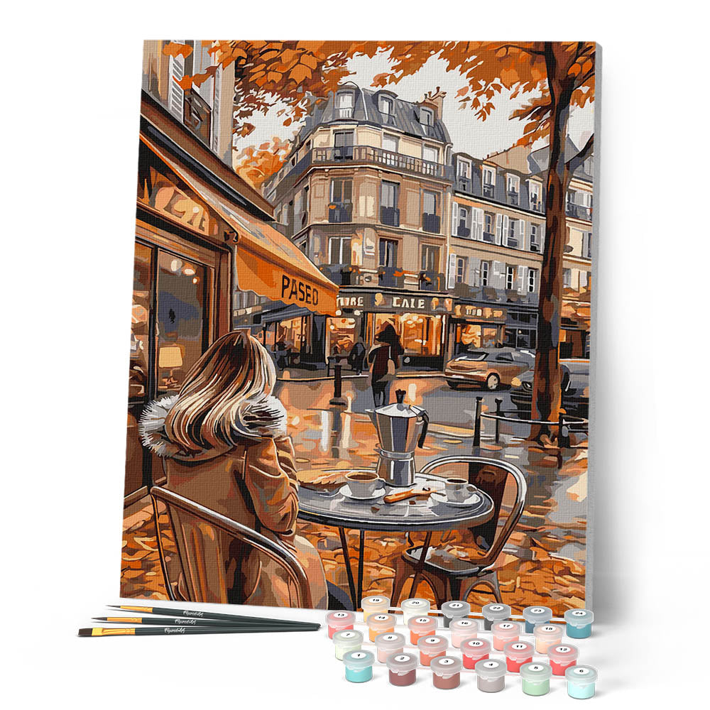 Paint by Numbers for adults - Fall Café Moment – Figured'Art