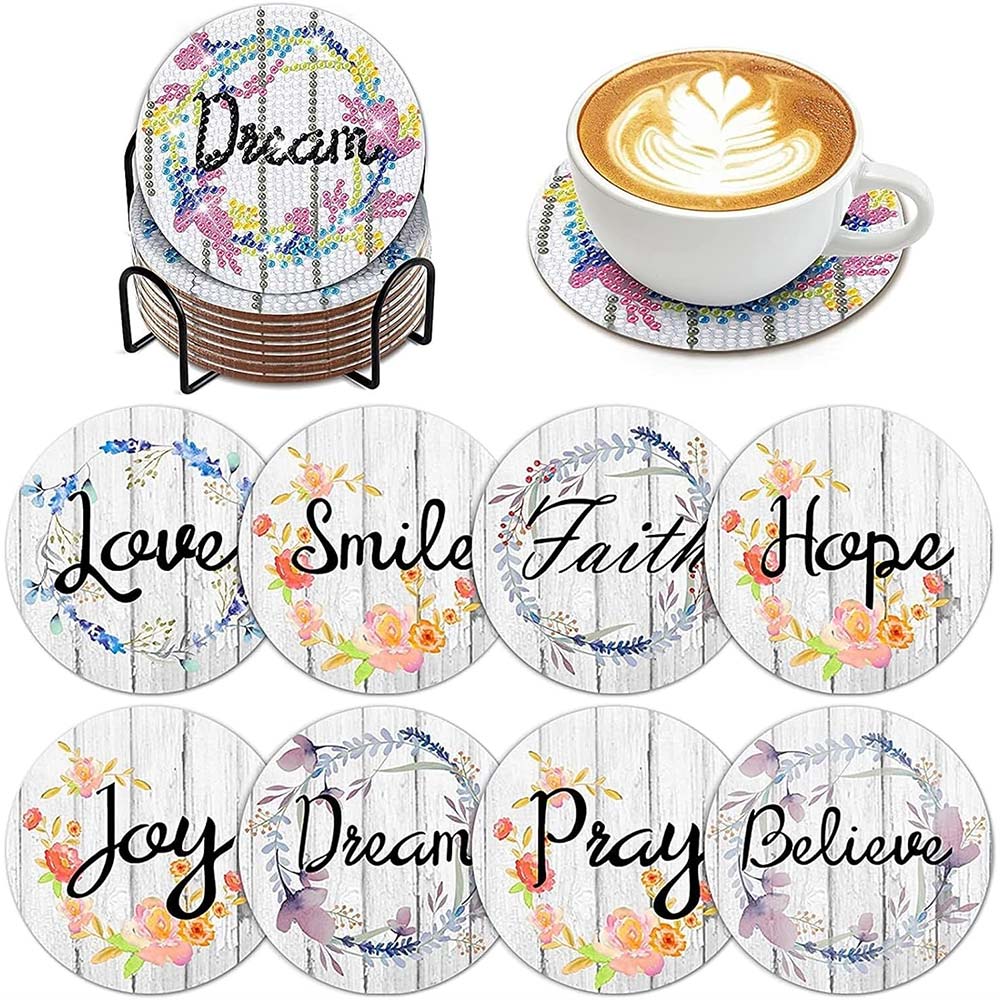 5D Diamond Painting Coaster Positive Words For Every Day – Figured'Art