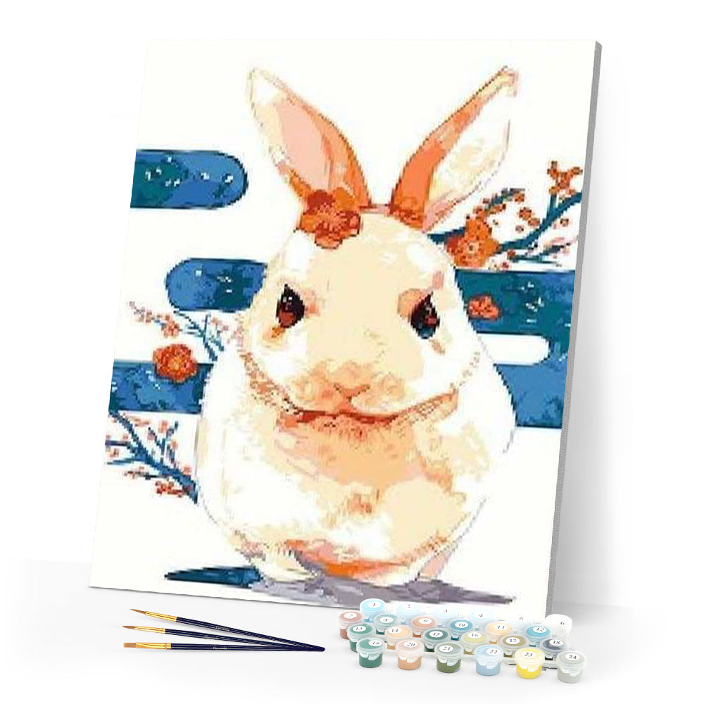 Paint by numbers - Rabbit with Flowers – Figured'Art