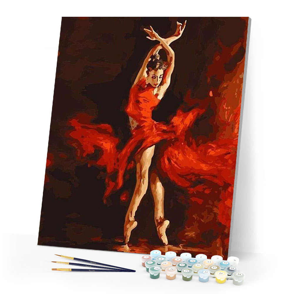 Paint by numbers - Magical Red Dancer – Figured'Art