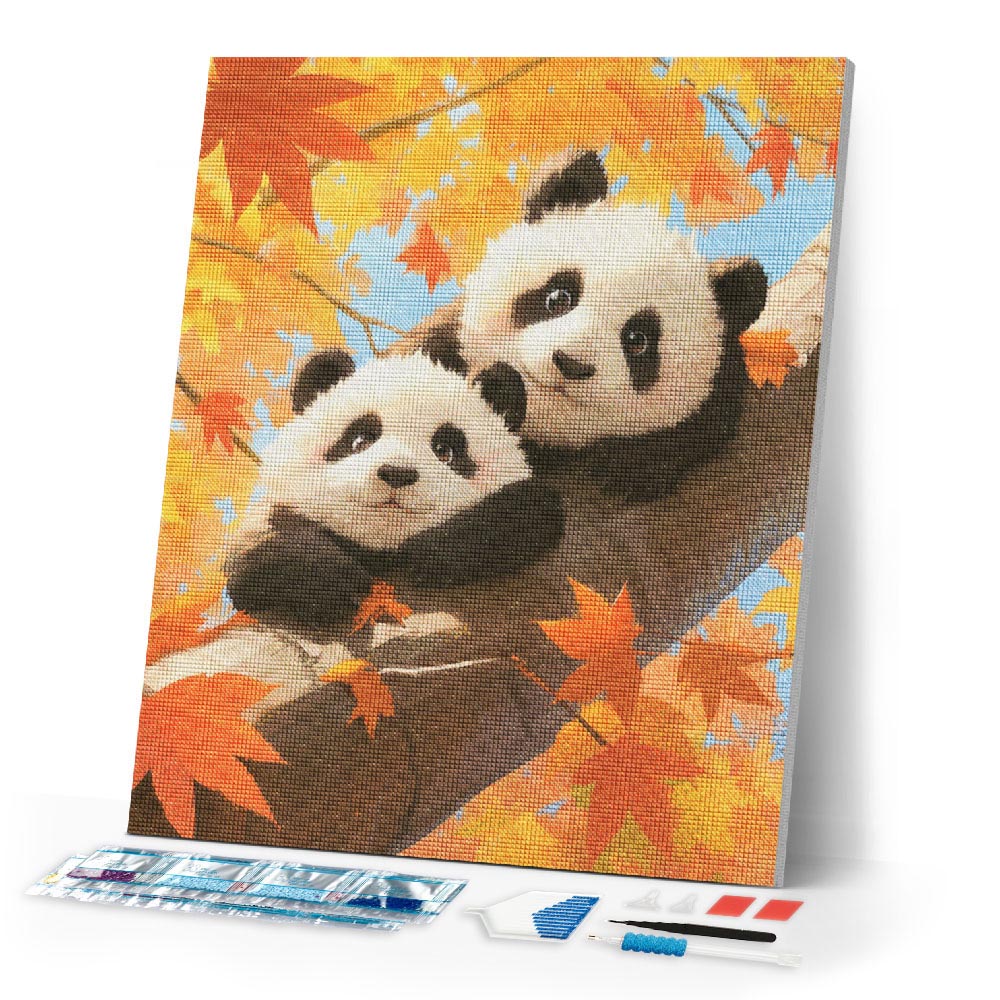 Diamond Painting - Panda Cubs in the Fall – Figured'Art