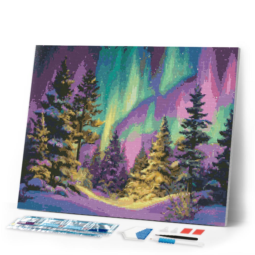 Diamond Painting - Aurora Forest – Figured'Art