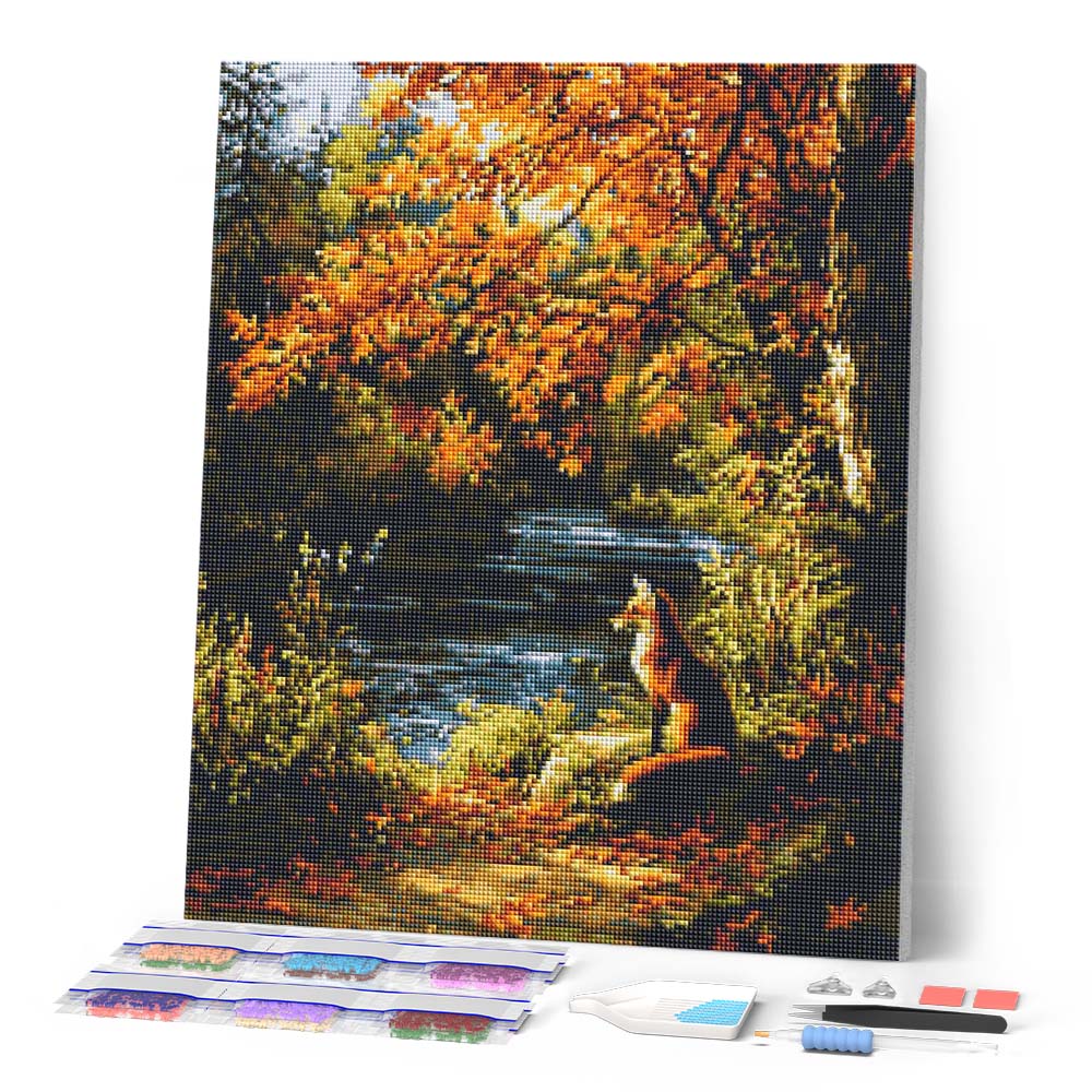 Diamond Painting - Red Fox by River – Figured'Art