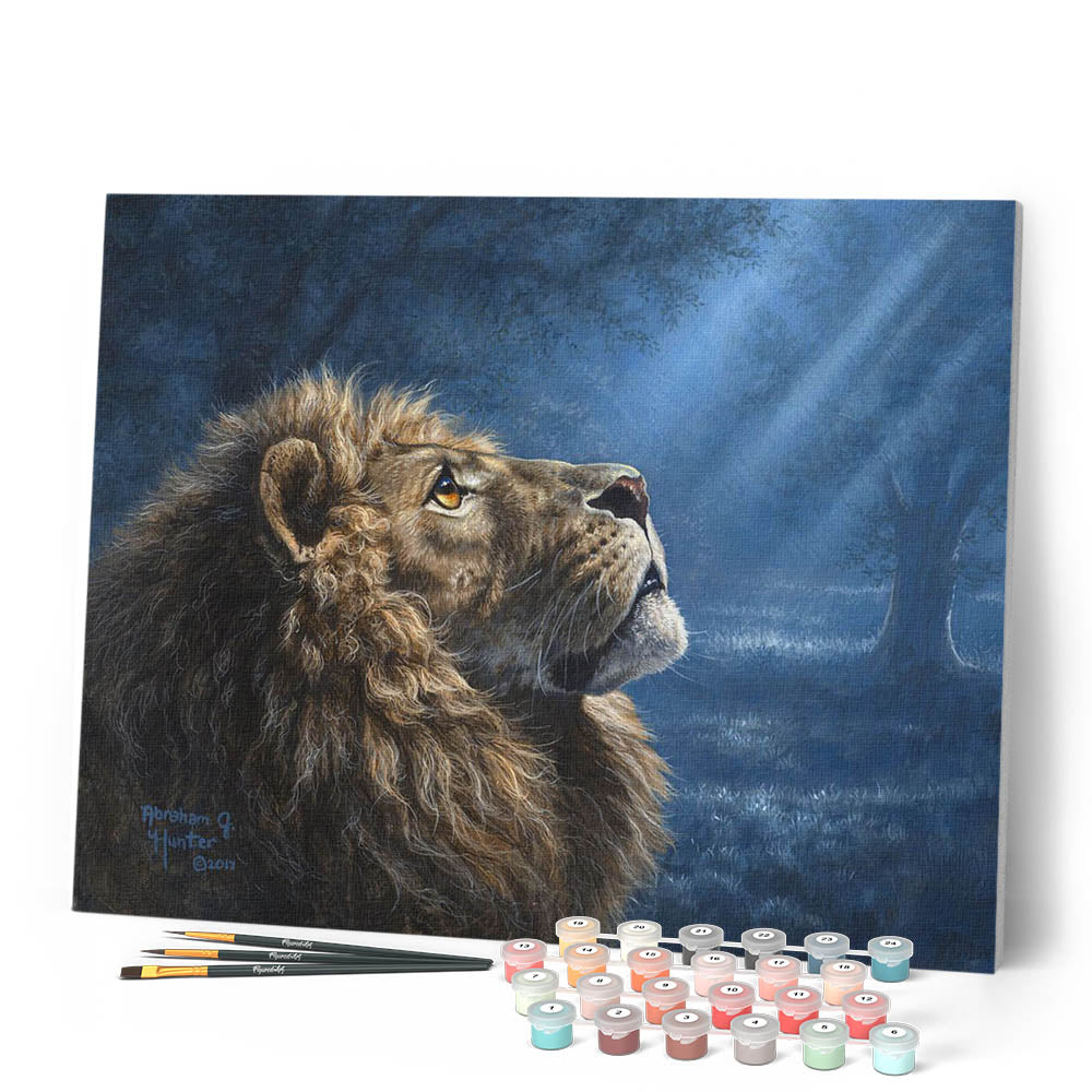 Paint by numbers - Lion and Dim Light – Figured'Art