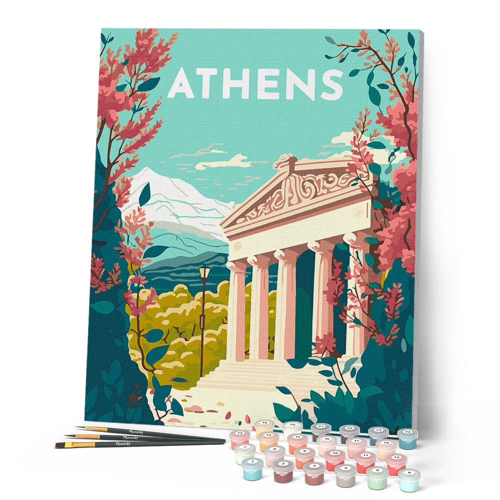 Paint by Numbers - Travel Poster Athens – Figured'Art