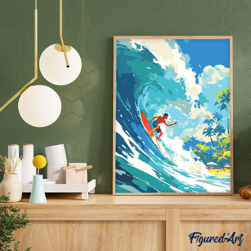 Paint by Numbers for adults - Surfing in Hawaii – Figured'Art