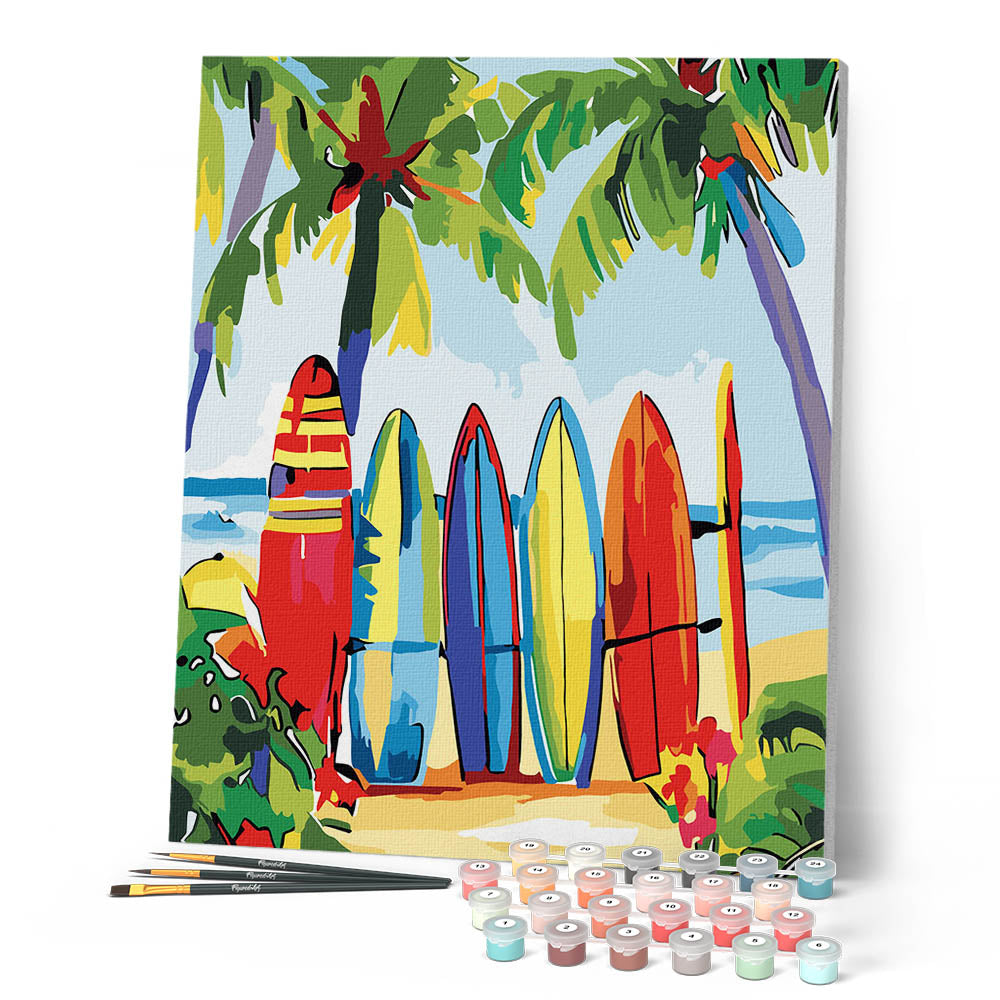 Paint by Numbers for adults - Colorful Surfboards – Figured'Art