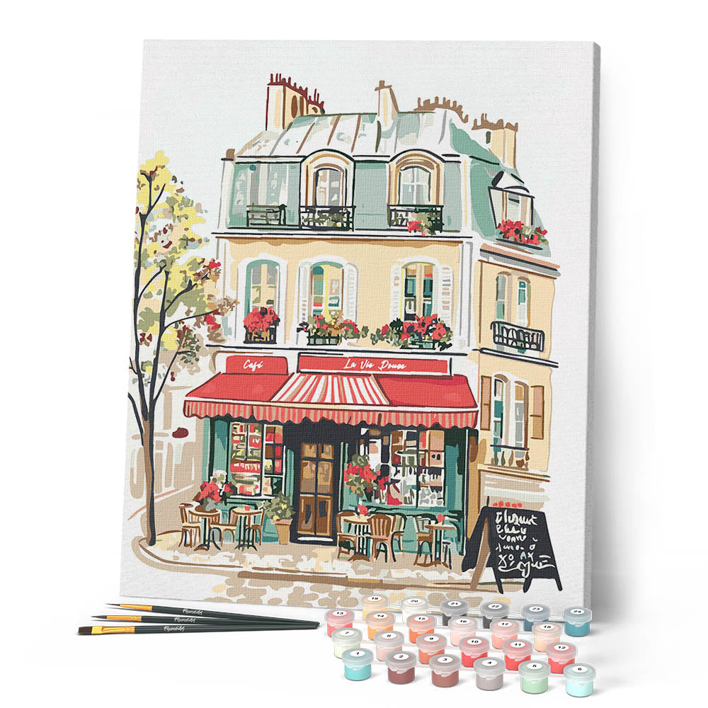 Paint by Numbers for adults - Café La Vie Douce – Figured'Art