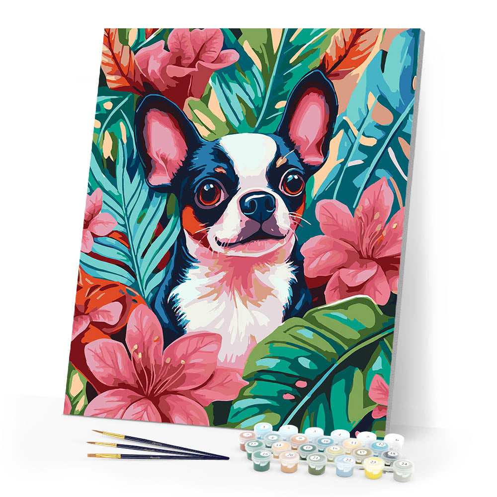 Paint by Numbers for adults - Tropical Pup – Figured'Art