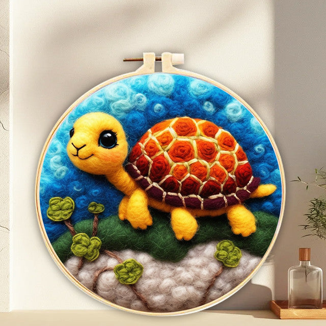 Needle Felting kit - Yellow Baby Turtle – Figured'Art