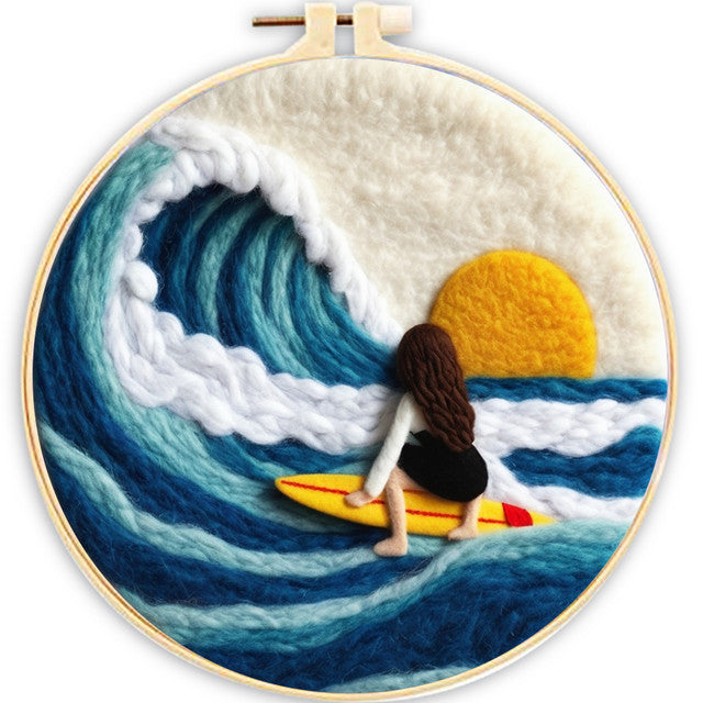 Needle Felting kit - Surfer Sunset – Figured'Art