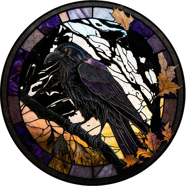 Wooden Puzzle - A Watchful Crow – Figured'Art