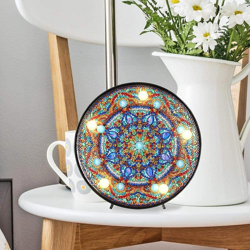Diamond Painting LED Lamp Blue Mandala Star – Figured'Art